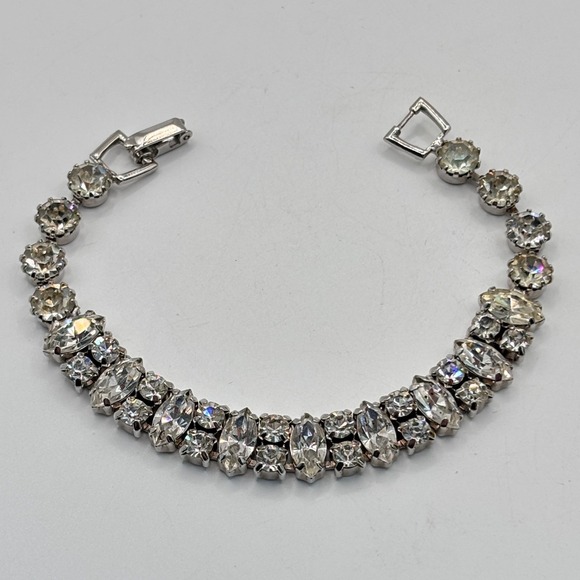 Albert Weiss | Jewelry | Vintage Weiss Bracelet Clear Ice Rhinestones ...